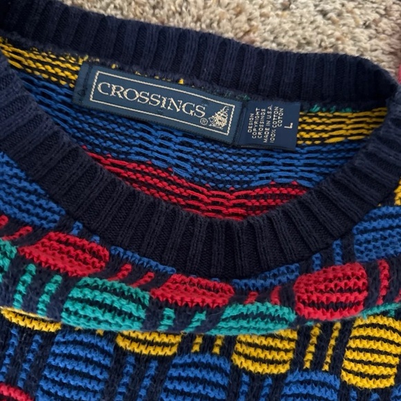 Vintage | Sweaters | Vintage Crossings Made In Usa 0 Cotton Multicolor ...